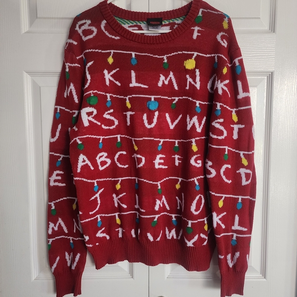 Netflix | Sweaters | Stranger Things Netflix Alphabet Red Holiday ...